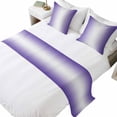 Bed Runner for Cal King Size Bed, Purple Ombre 3 Pcs Bedding Runner Set ...