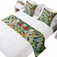 Bed Runner for Cal King Size Bed, Spring Birds Leaves 3 Pcs Bedding ...