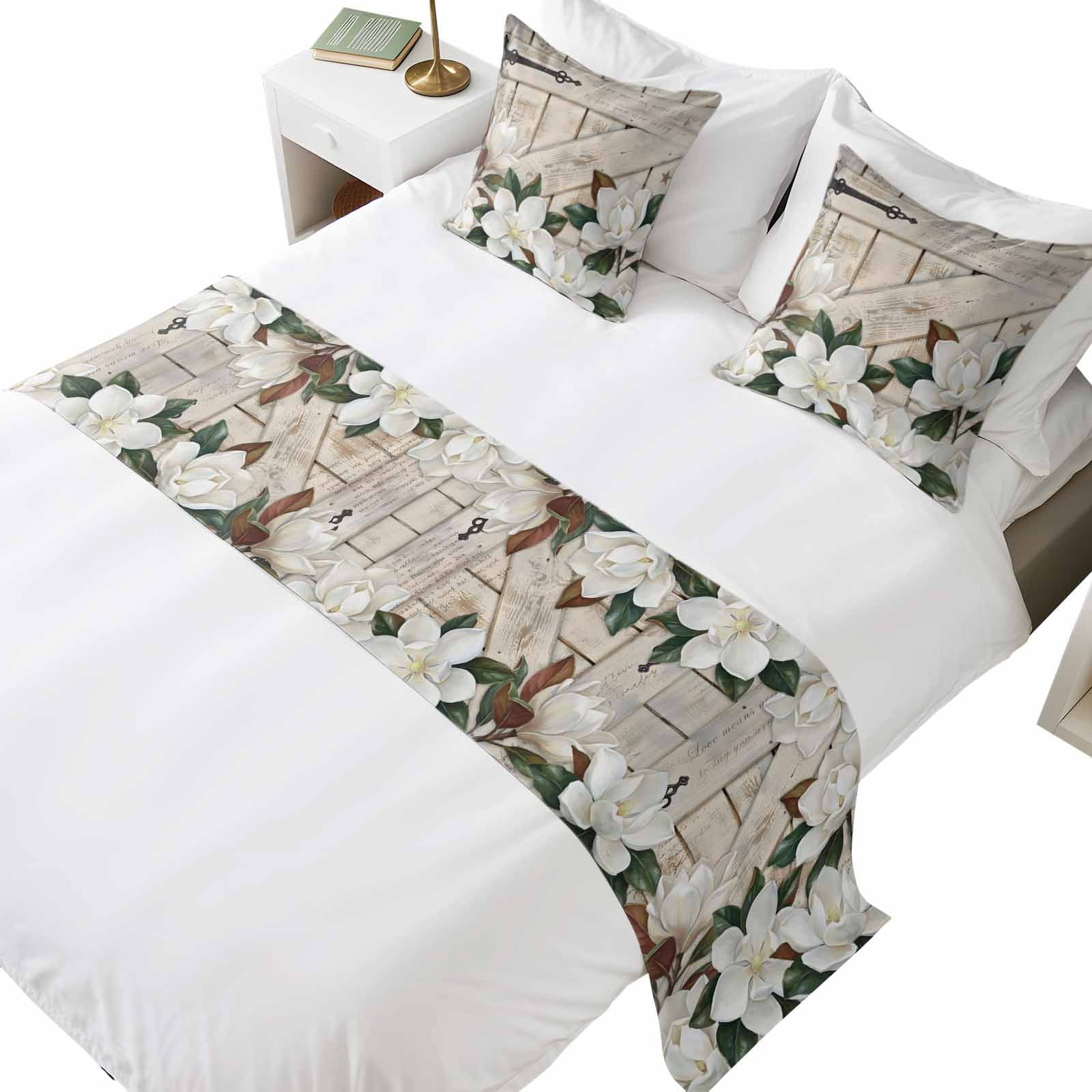 Bed Runner for Cal. King Size Bed, Spring Floral Decorative Beds ...