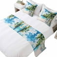 Bed Runner for Cal King Size Bed, Summer Beach 3 Pcs Bedding Runner Set ...