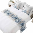 Bed Runner for Cal King Size Bed, Summer Coastal Coral 3 Pcs Bedding ...