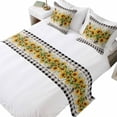 Bed Runner for Cal King Size Bed, Sunflower 3 Pcs Bedding Runner Set ...