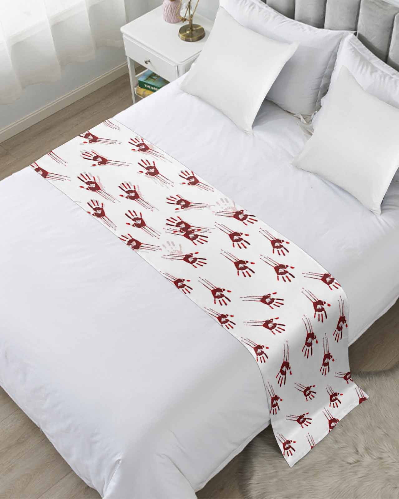 Bed Runner for Cal.King Size, Halloween Decorative Scarf Throws for ...