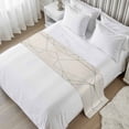 Bed Runner for Cal.King Size, Sage Green Beige Decorative Scarf Throws ...