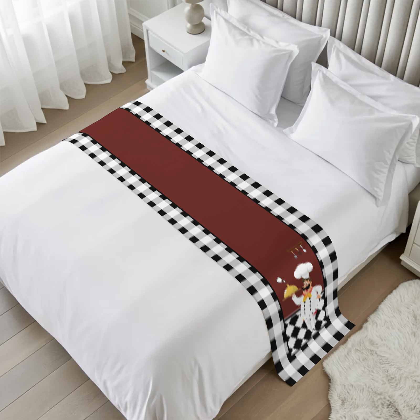 Bed Runner Cartoon Chef Bedding Scarves Soft Decorative Bed Flag ...