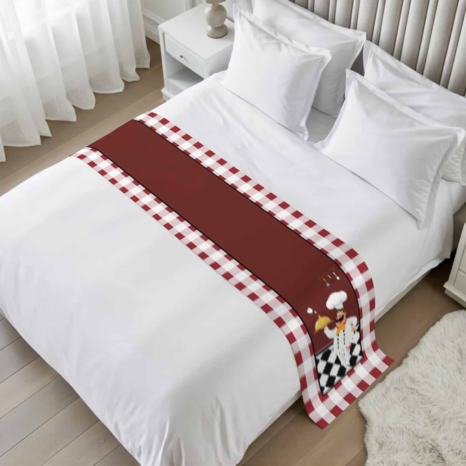 Bed Runner Cartoon Chef Bedding Scarves Soft Decorative Bed Flag ...