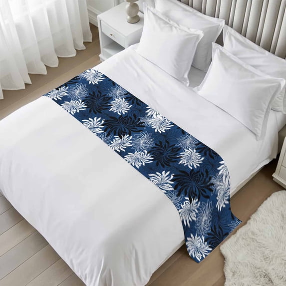 Bed Runner Chrysanthemum Bedding Scarves Soft Decorative Bed Flag ...