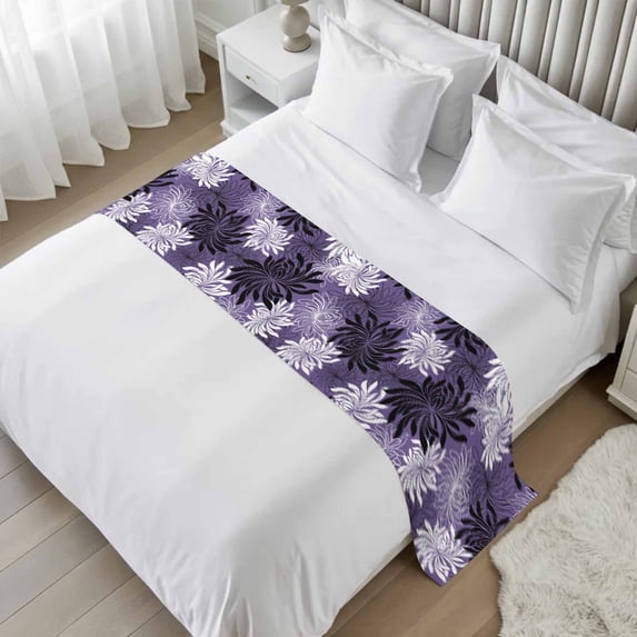 Bed Runner Chrysanthemum Bedding Scarves Soft Decorative Bed Flag ...