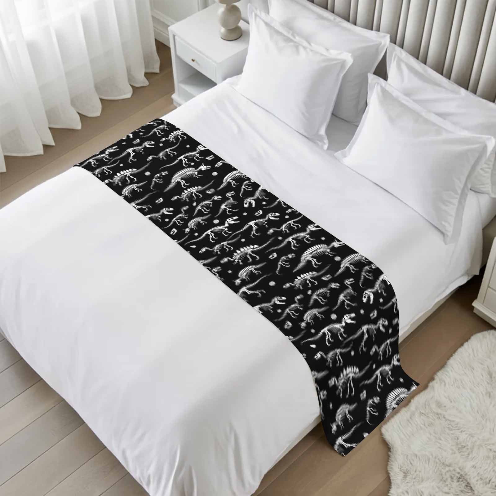 Bed Runner Dinosaur Fossils Bedding Scarves Soft Decorative Bed Flag ...