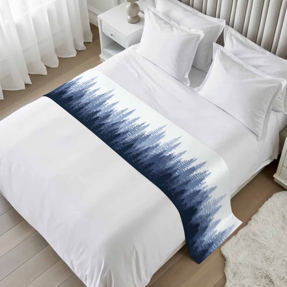 Bed Runner Forest Tree Bedding Scarves Soft Decorative Bed Flag Misty ...