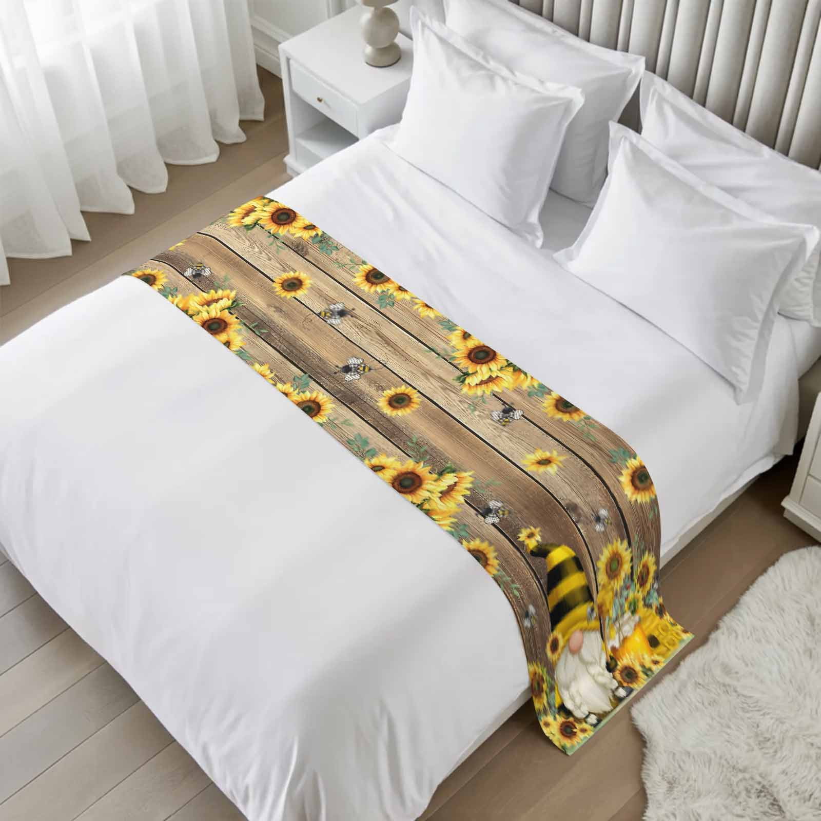 Bed Runner Gnome Honey Bee Bedding Scarves Soft Decorative Bed Flag ...