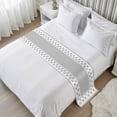 Bed Runner Grey Squares Bedding Scarves Soft Decorative Bed Flag Modern ...