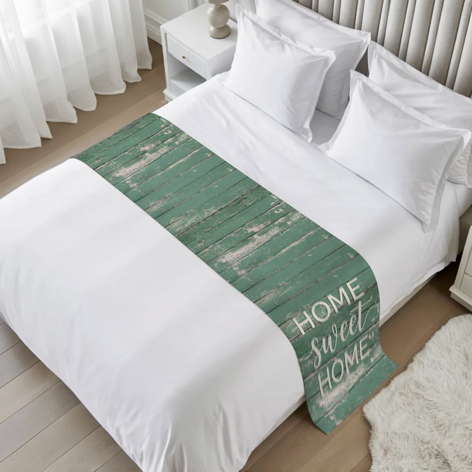 Bed Runner Home Sweet Home Bedding Scarves Soft Decorative Bed Flag ...