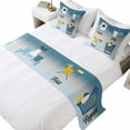 Bed Runner for King Size Bed, Blue Ombre Laundry 3 Pcs Bedding Runner ...