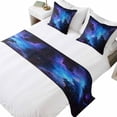 Bed Runner for King Size Bed, Blue Purple Sky 3 Pcs Bedding Runner Set ...