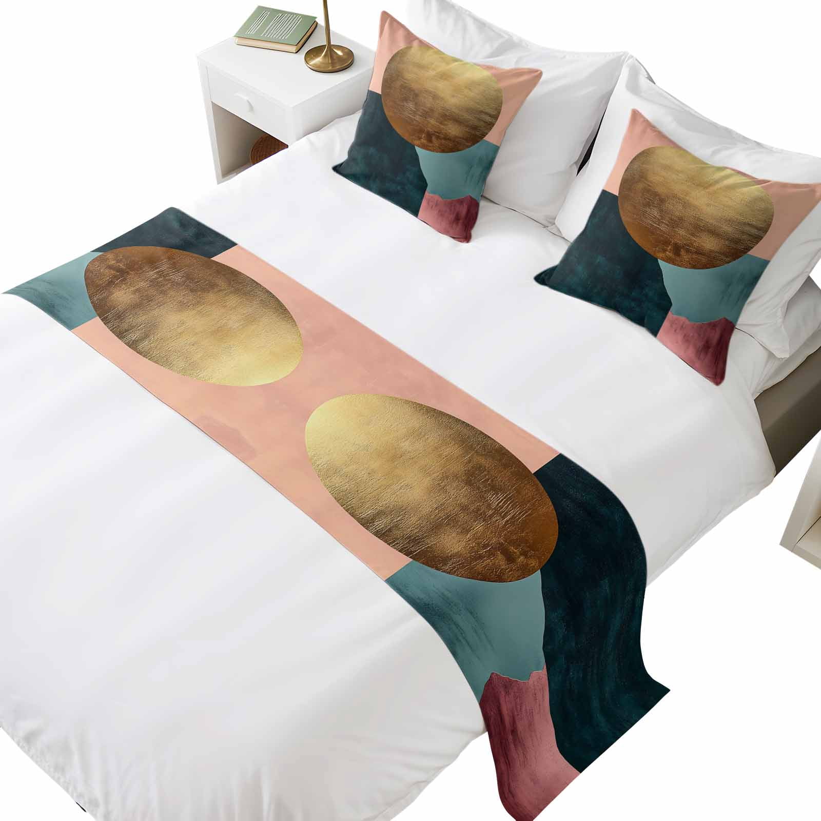 Bed Runner for King Size Bed, Boho Geometric 3 Pcs Bedding Runner Set ...