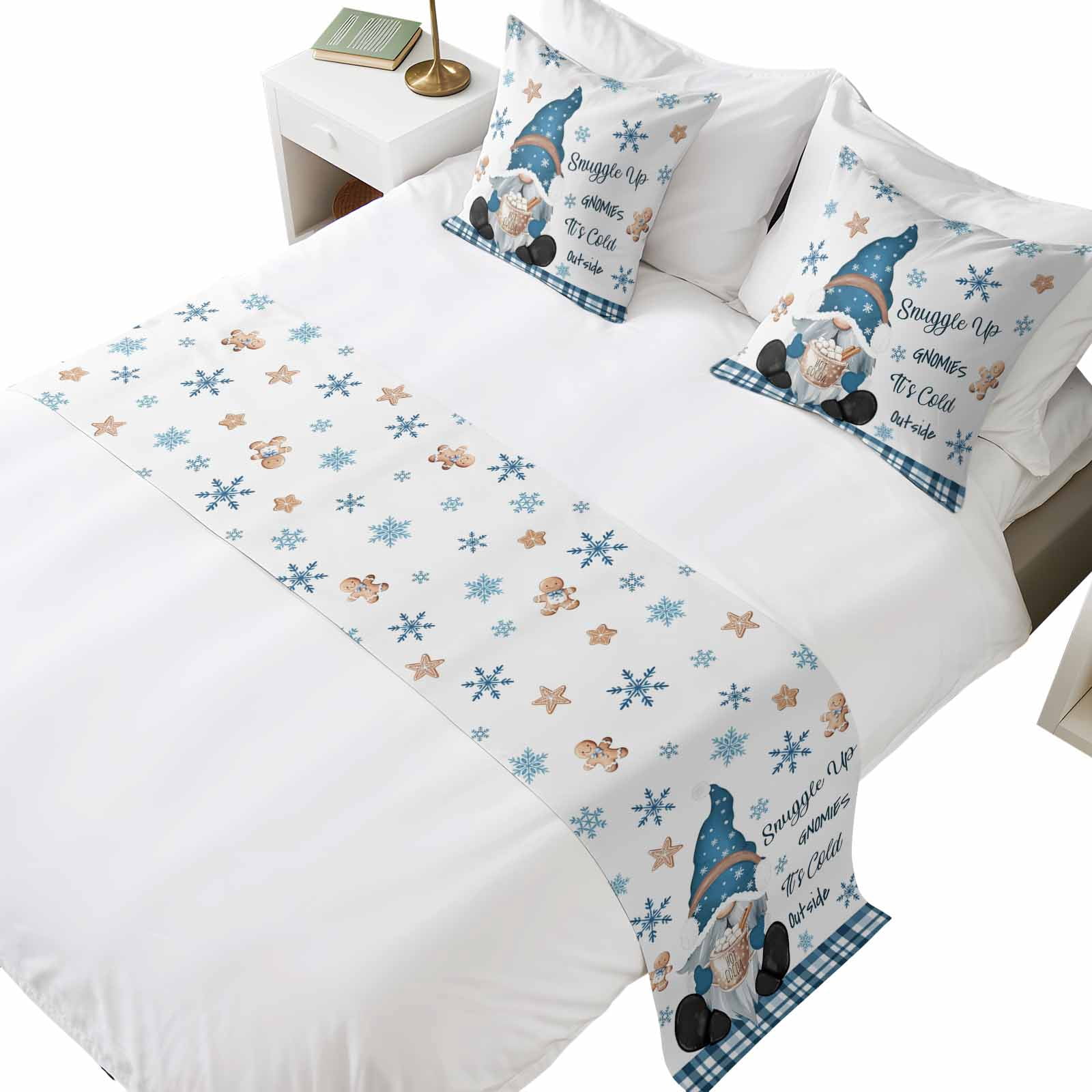Bed Runner for King Size Bed, Christmas Decorative Beds Runners and 2 ...
