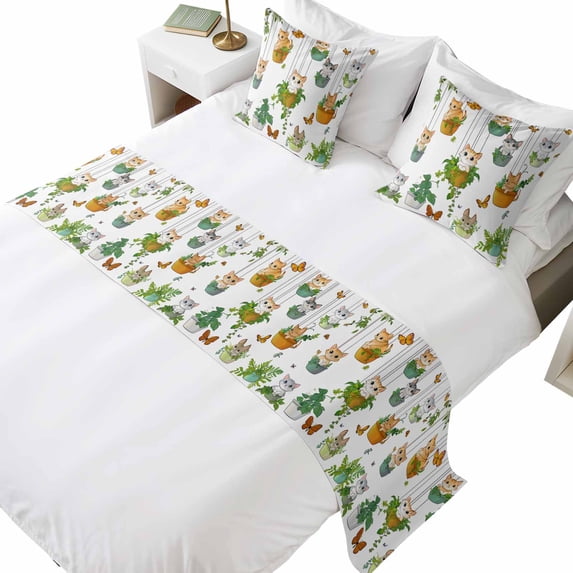 Bed Runner for King Size Bed, Cute Cartoon 3 Pcs Bedding Runner Set - 1 ...