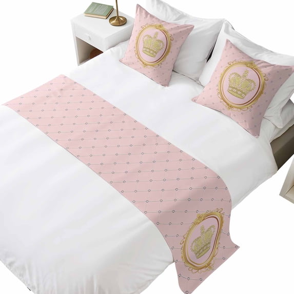 Bed Runner for King Size Bed, Golden Crown 3 Pcs Bedding Runner Set - 1 ...