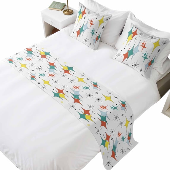 Bed Runner for King Size Bed, Middle Century 3 Pcs Bedding Runner Set ...