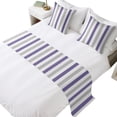 Bed Runner for King Size Bed, Purple Grey Striped 3 Pcs Bedding Runner ...