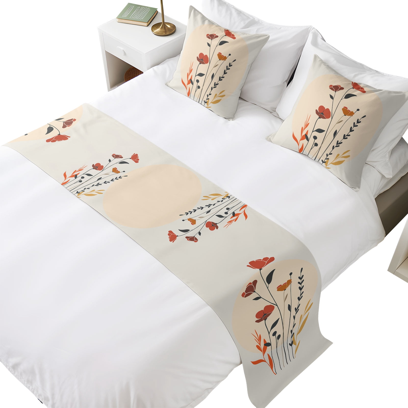 Bed Runner for King Size Bed, Spring Floral 3 Pcs Bedding Runner Set ...