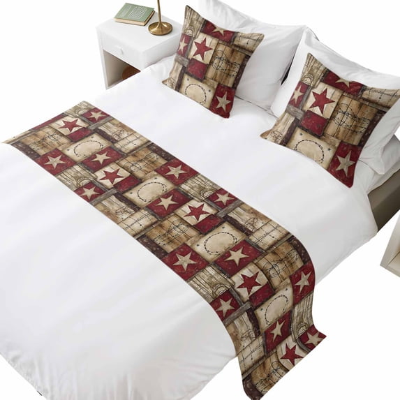 Bed Runner for King Size Bed, Texas Star Farm 3 Pcs Bedding Runner Set ...