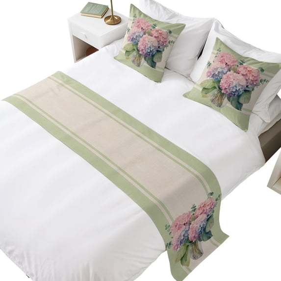 Bed Runner for King Size Bed, Vintage Botanical 3 Pcs Bedding Runner ...