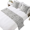 Bed Runner for King Size Bed, White Branch 3 Pcs Bedding Runner Set - 1 ...