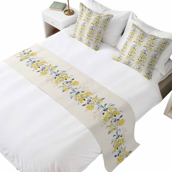 Bed Runner for King Size Bed, Yellow Fruit 3 Pcs Bedding Runner Set - 1 ...