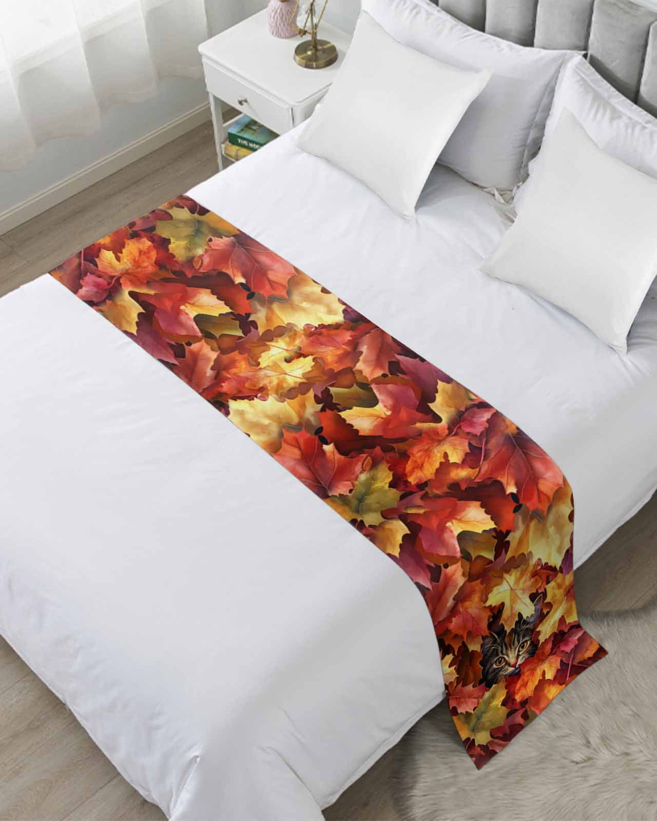 Bed Runner for King Size, Fall Decorative Scarf Throws for Foot of Bed ...