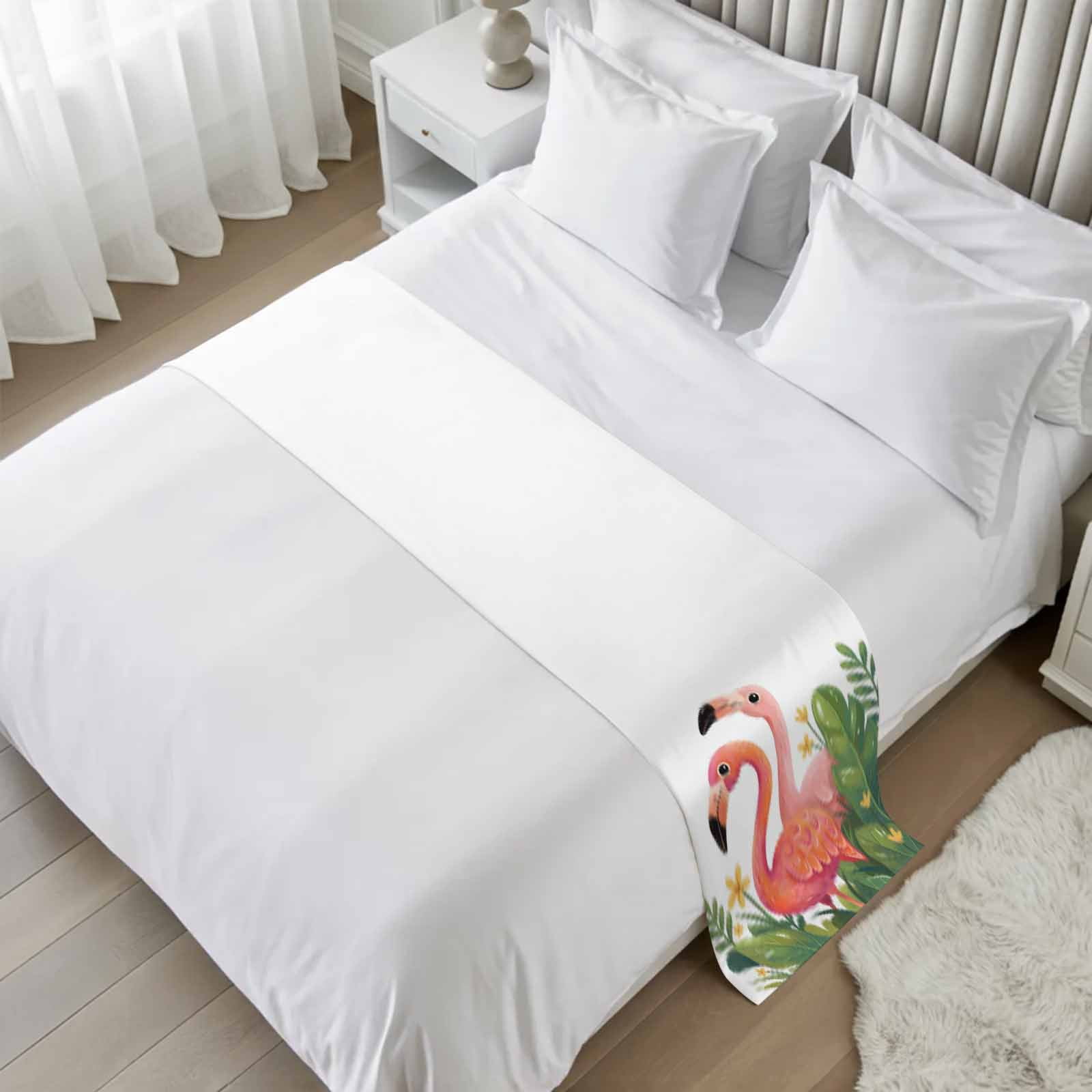 Bed Runner for King Size, Flamingo Decorative Scarf Throws for Foot of ...