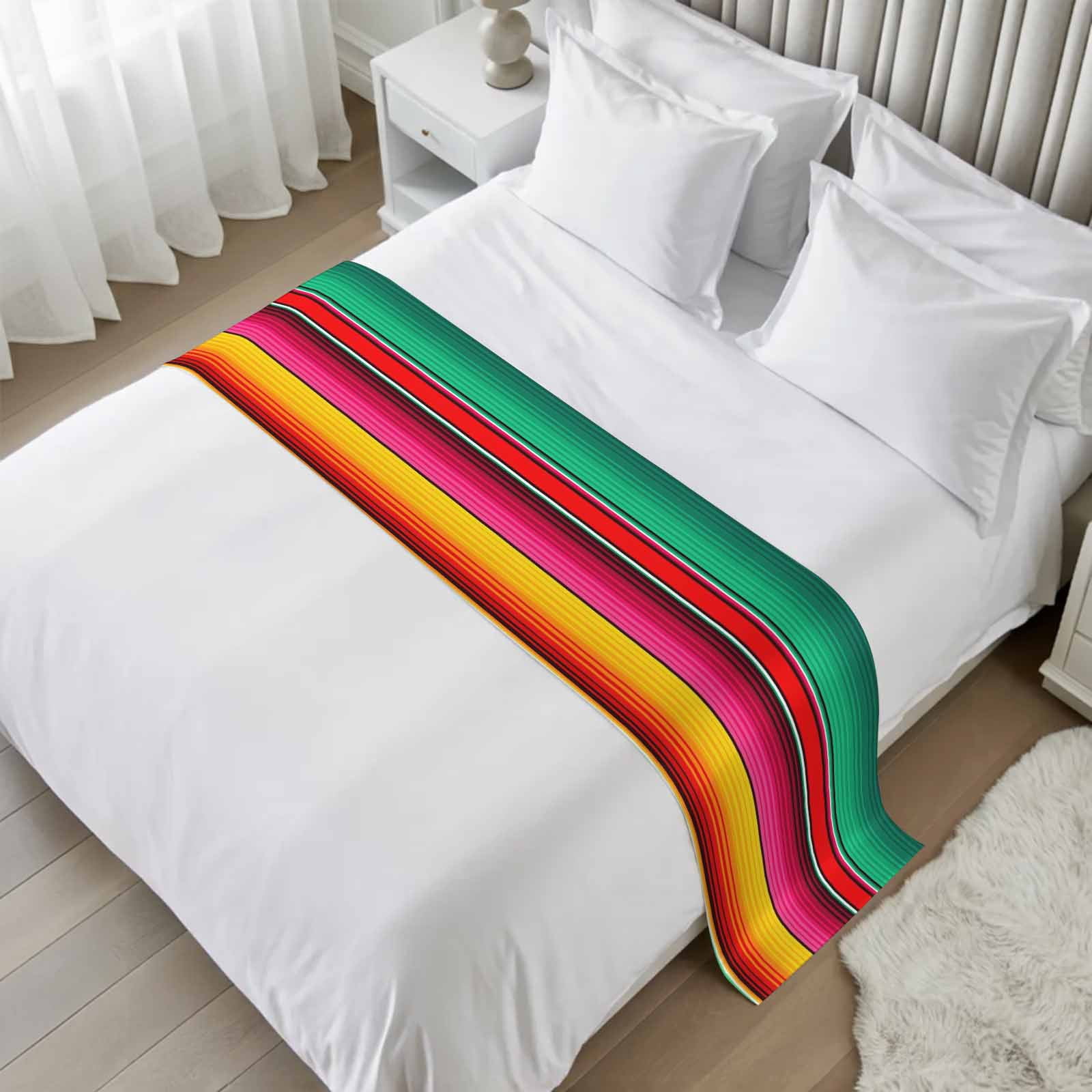 Bed Runner for King Size, Mexican Style Decorative Scarf Throws for ...
