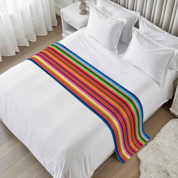 Bed Runner for King Size, Mexican Style Decorative Scarf Throws for ...