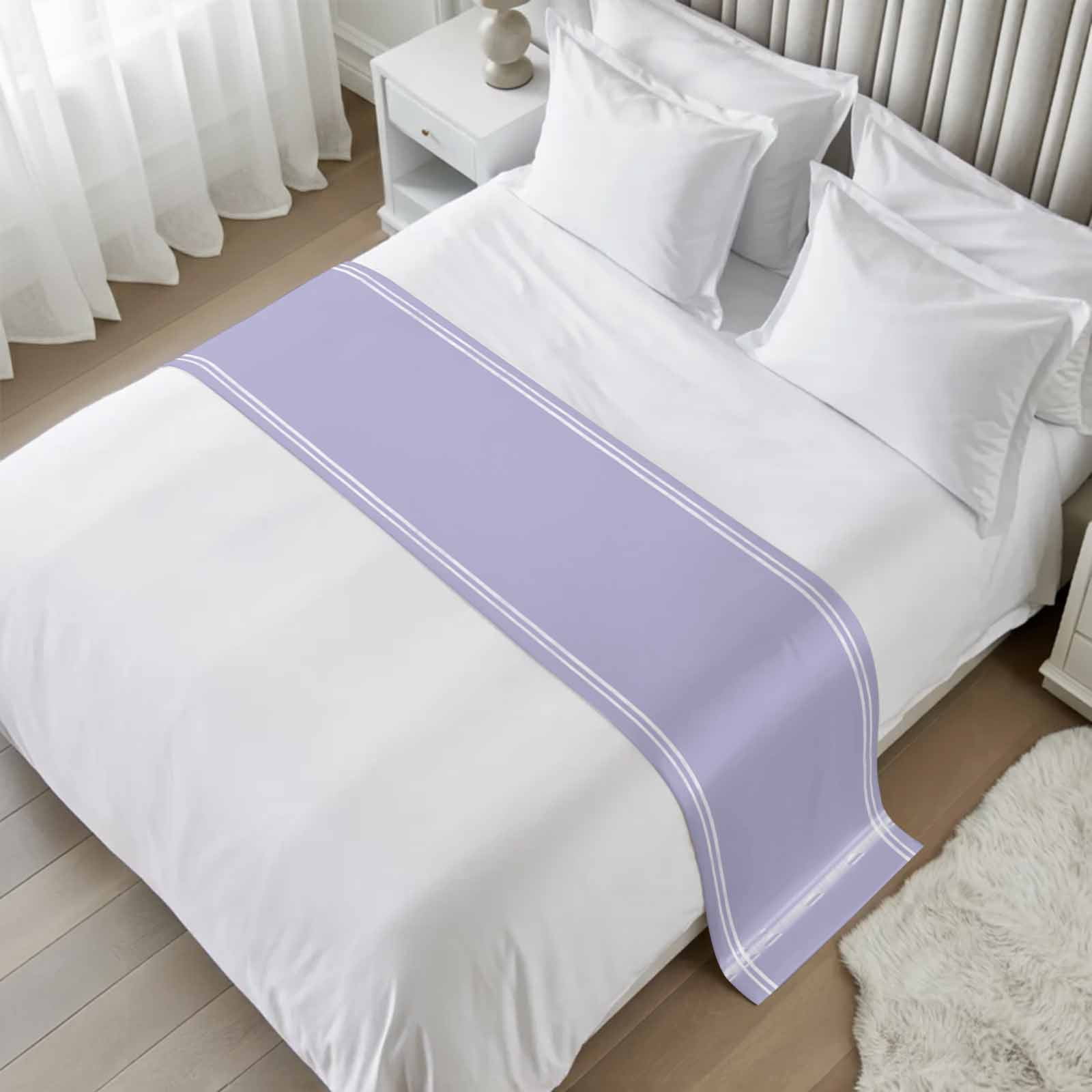 Bed Runner Lavender Purple Bedding Scarves Soft Decorative Bed Flag ...