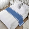 Bed Runner Navy Blue Key Design Bedding Scarves Soft Decorative Bed ...
