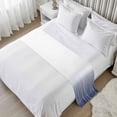 Bed Runner Navy Blue Lines Bedding Scarves Soft Decorative Bed Flag ...