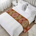 Bed Runner Orange Boho Bedding Scarves Soft Decorative Bed Flag ...