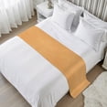 Bed Runner Orange Organic Texture Bedding Scarves Soft Decorative Bed ...