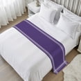 Bed Runner Purple Grid Bedding Scarves Soft Decorative Bed Flag Solid ...