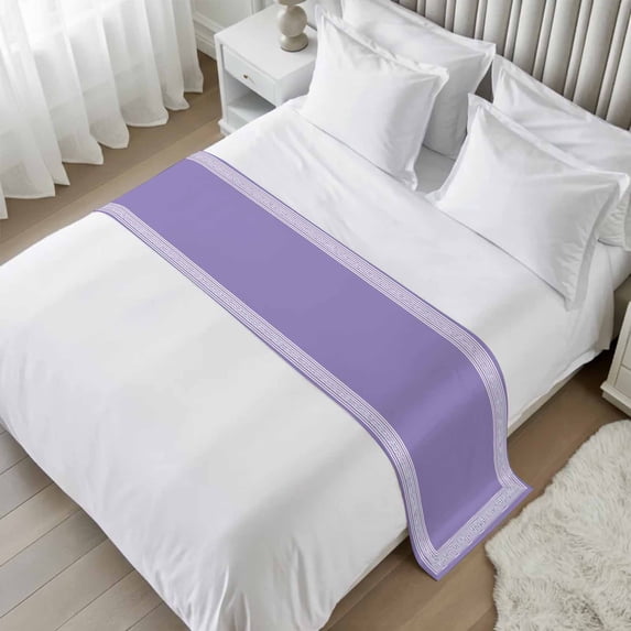 Bed Runner Purple Key Design Bedding Scarves Soft Decorative Bed Flag ...