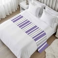 Bed Runner Purple Stripes Bedding Scarves Soft Decorative Bed Flag Grey ...