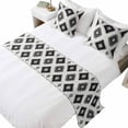 Bed Runner for Queen Size Bed, Black Aztec 3 Pcs Bedding Runner Set - 1 ...