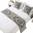 Bed Runner for Queen Size Bed, Boho Blue 3 Pcs Bedding Runner Set - 1 ...