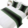 Bed Runner for Queen Size Bed, Green Black Ombre 3 Pcs Bedding Runner ...