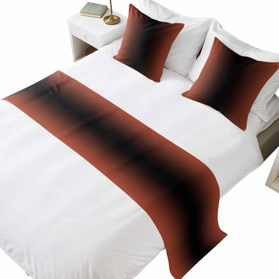 Bed Runner for Queen Size Bed, Red Black Ombre 3 Pcs Bedding Runner Set ...