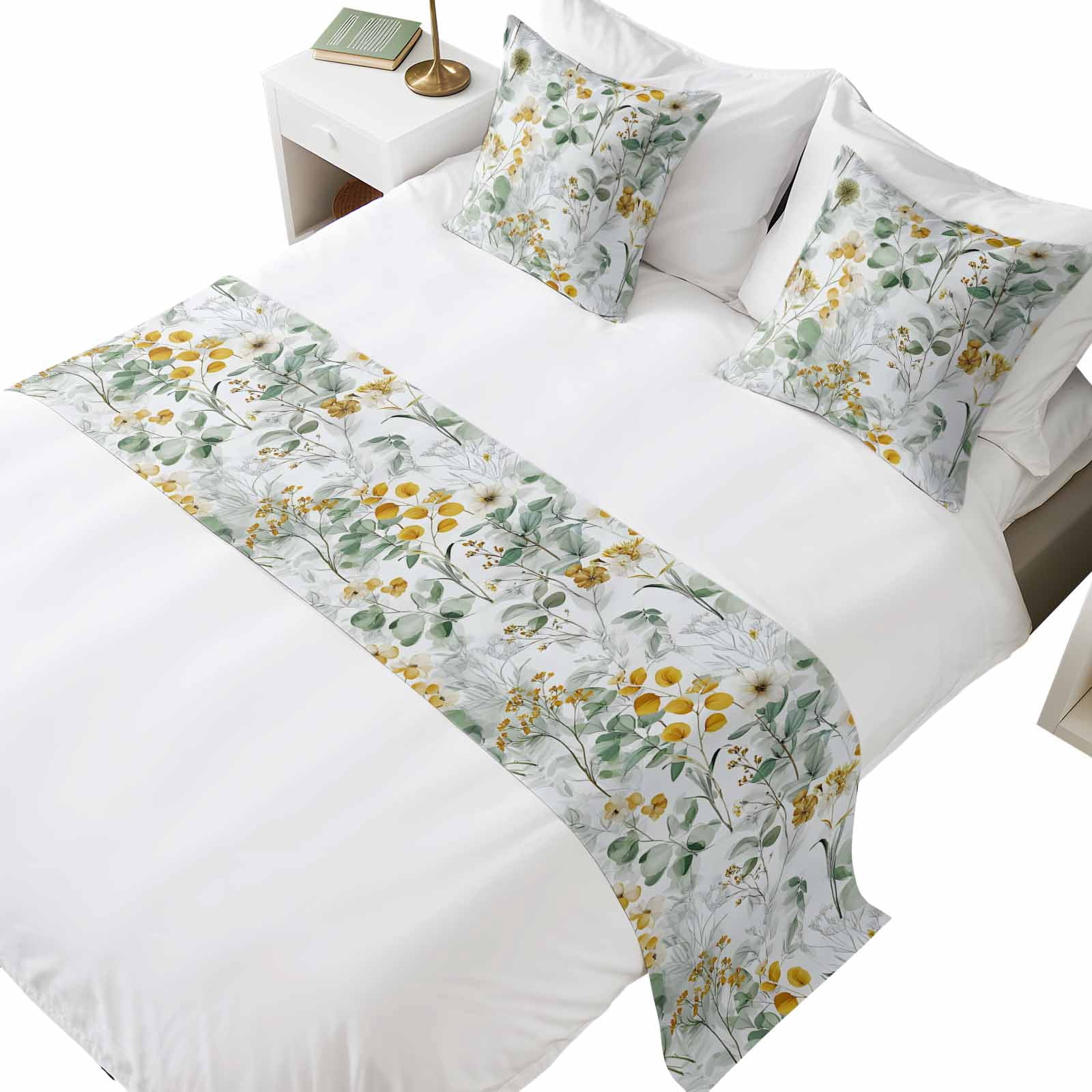 Bed Runner for Queen Size Bed, Spring Flowers Decorative Beds Runners ...