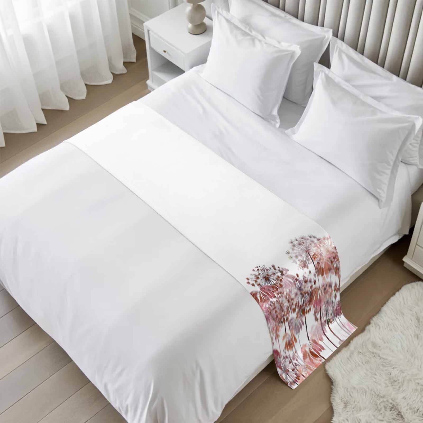 Bed Runner Red Dandelion Bedding Scarves Soft Decorative Bed Flag ...