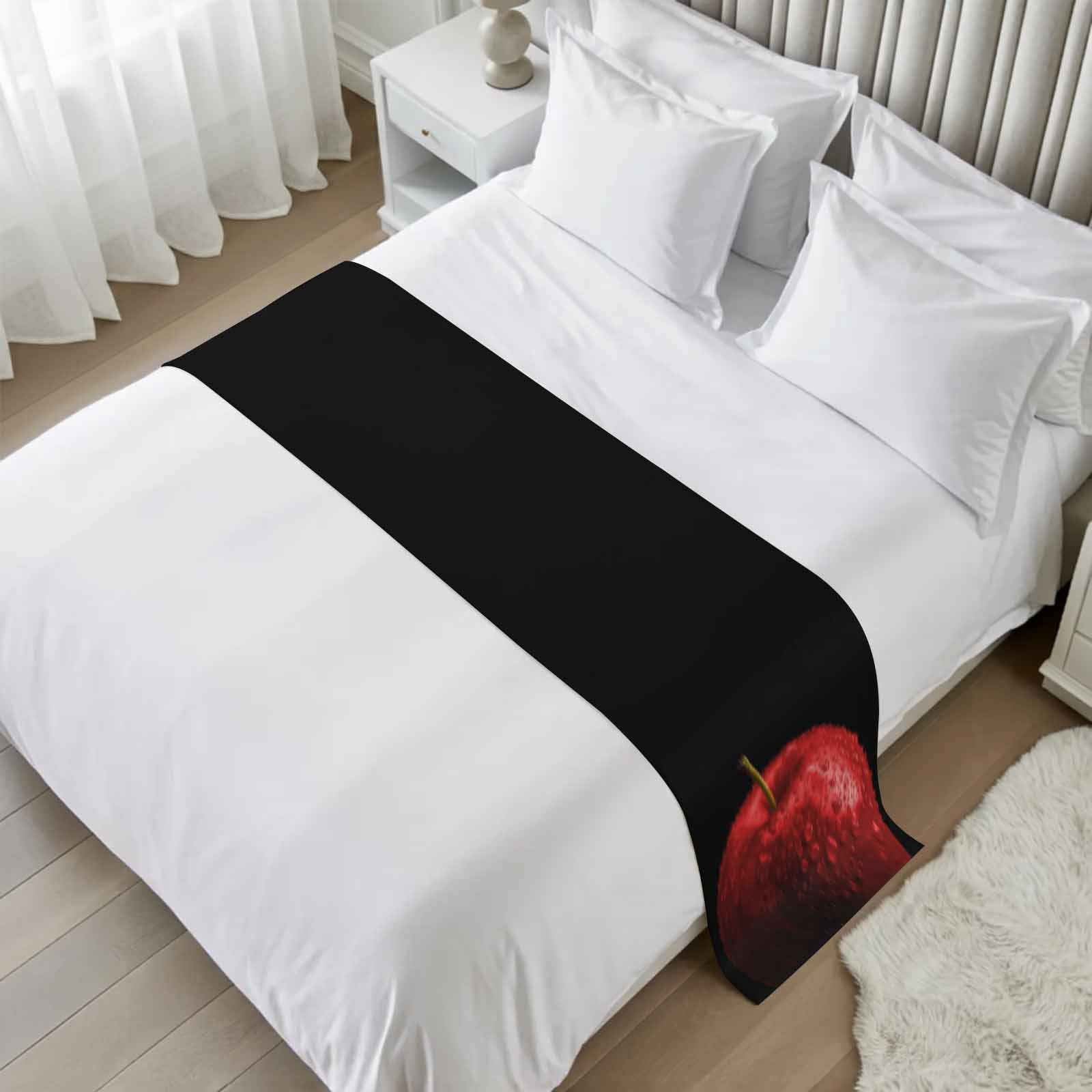 Bed Runner Red Fruit Bedding Scarves Soft Decorative Bed Flag Berry ...