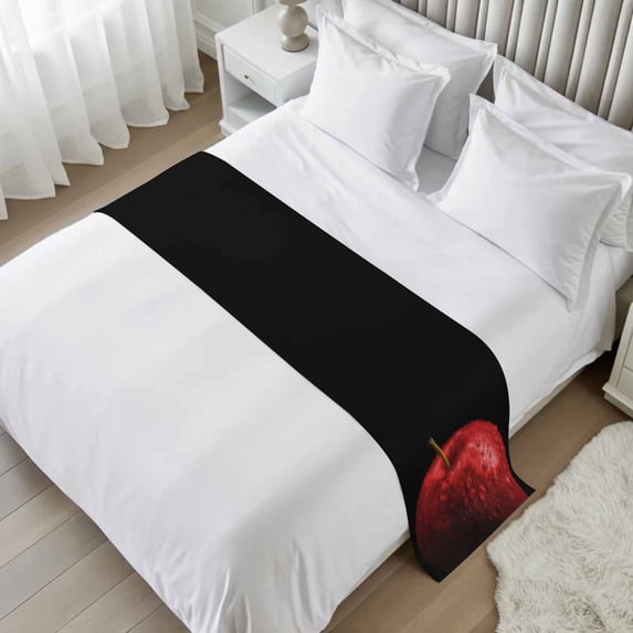 Bed Runner Red Fruit Bedding Scarves Soft Decorative Bed Flag Berry ...